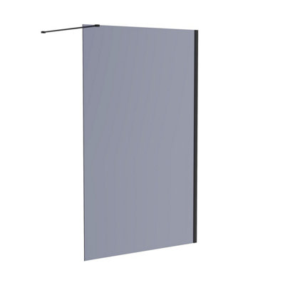 Rinse 1000mm Walkin Shower Enclosure 8mm Easy Clean Grey Glass Shower ...