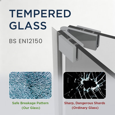 Rinse 1100mm Bifold Shower Door 6mm Clean Glass Shower Enclosure ...