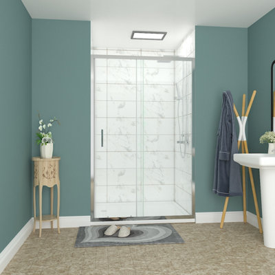 Rinse 1200x1900mm Sliding Single Shower Enclosure for Wetroom Cubicle ...