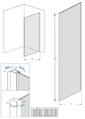 Rinse 1400x900mm Sliding Shower Enclosure 6mm Easy Clean Glass Bathroom