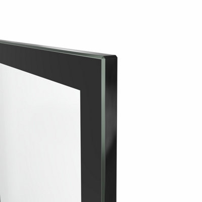 Rinse 215x1950mm Black Grid Walk In Shower Enclosure Wet Room Glass ...