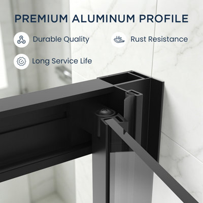 Rinse 800mm Bifold Shower Door 6mm Clean Glass Shower Enclosure ...