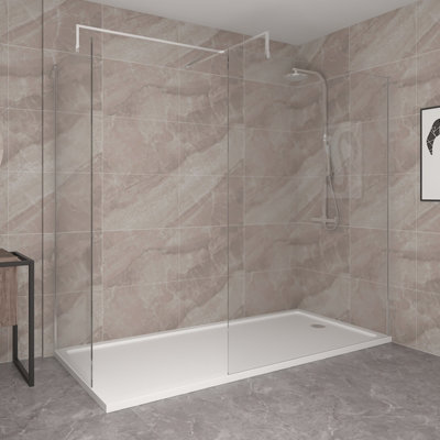 Rinse 800mm Wet Room 8mm Glass Screen with 800mm Wet Room Screen-Chrome