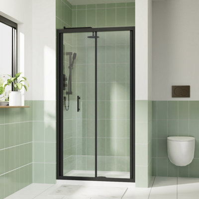 Rinse 900mm Bifold Shower Door 6mm Clean Glass Shower Enclosure ...