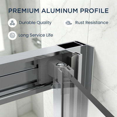 Rinse 900mm Bifold Shower Door 6mm Clean Glass Shower Enclosure ...