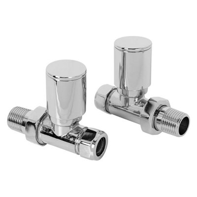 Rinse Bathrooms 15mm Designer Straight Radiator Valves - Pair | DIY at B&Q
