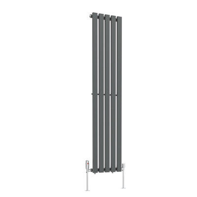 Rinse Bathrooms 1600x340mm Vertical Column Designer Radiator Anthracite ...