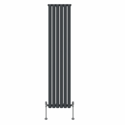 Rinse Bathrooms 1600x354mm Anthracite Vertical Designer Radiator Single ...