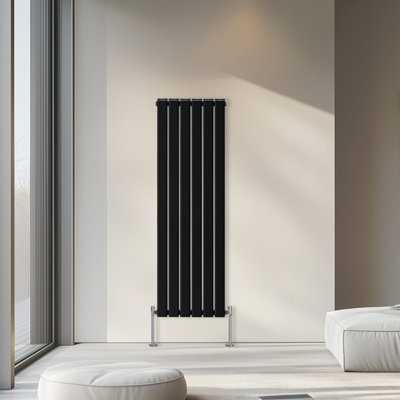 Rinse Bathrooms 1600x408mm Vertical Column Designer Radiator Black ...
