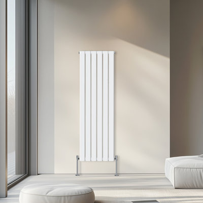 Rinse Bathrooms 1600x408mm Vertical Column Designer Radiator White ...
