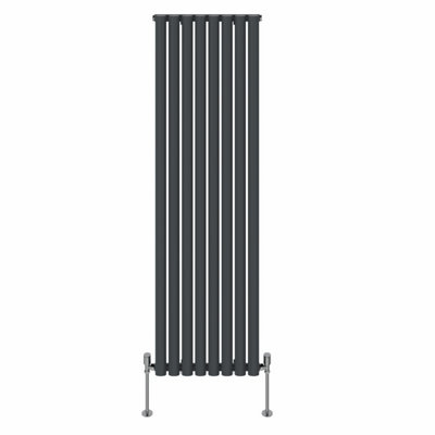 Rinse Bathrooms 1600x472mm Anthracite Vertical Designer Radiator Single ...
