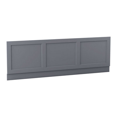 Rinse Bathrooms 1700mm Traditional Bath Front Side Panel Matte Grey MDF ...