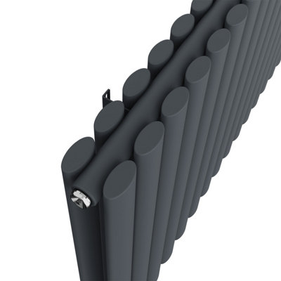 Rinse Bathrooms 1800x236mm Anthracite Vertical Designer Radiator Double ...
