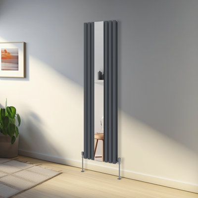 Rinse Bathrooms 1800x500mm Vertical Column Designer Mirror Radiator ...