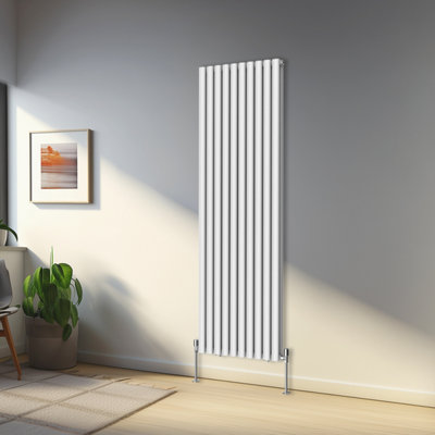 Rinse Bathrooms 1800x590mm White Vertical Designer Radiator Double ...