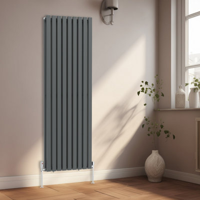 Rinse Bathrooms 1800x620mm Vertical Column Designer Radiator Anthracite ...