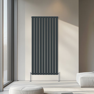 Rinse Bathrooms 1800x680mm Vertical Column Designer Radiator Anthracite ...