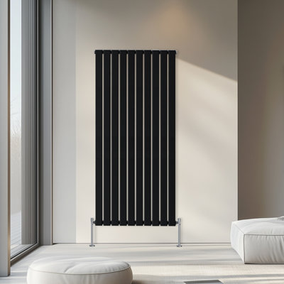 Rinse Bathrooms 1800x680mm Vertical Column Designer Radiator Black ...