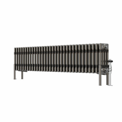 Rinse Bathrooms 300x1460mm Raw Metal Horizontal 4 Column Radiator ...