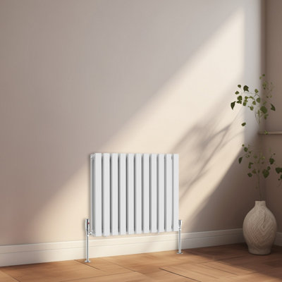 Rinse Bathrooms 600 x 760mm White Horizontal Designer Radiator Rad ...