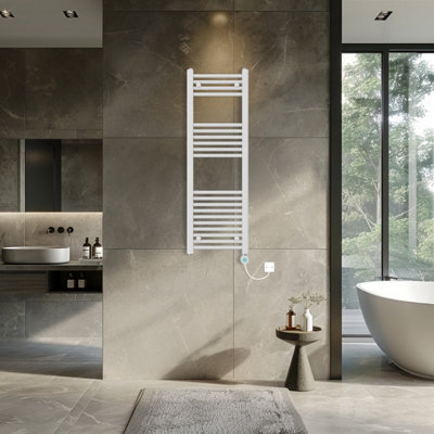 Buy Rinse Bathrooms 600W Electric Thermostatic Heated Towel Rail ...