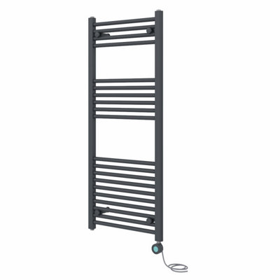Rinse Bathrooms 600W Electric Thermostatic Heated Towel Rail Bathroom ...