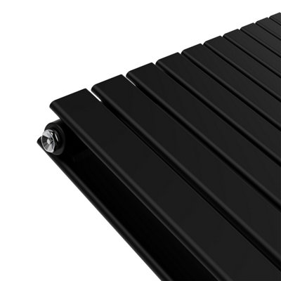 Rinse Bathrooms 600x1156mm Horizontal Column Designer Radiator Black ...