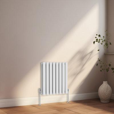 Rinse Bathrooms 600x550mm White Horizontal Designer Radiator Double ...