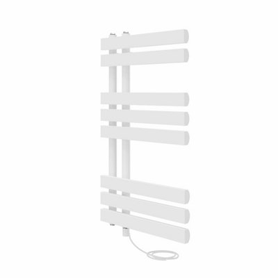 Rinse Bathrooms 800x450mm White Designer Bathroom Electric Heated Towel ...