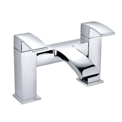 Rinse Bathrooms Bath Taps Chrome Waterfall Tub Taps Square Bathroom ...