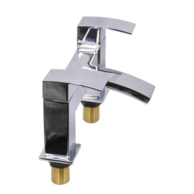 Rinse Bathrooms Bath Taps Chrome Waterfall Tub Taps Square Bathroom ...