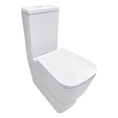 Rinse Bathrooms Bathroom Close Coupled WC Toilet with Soft Close Seat ...