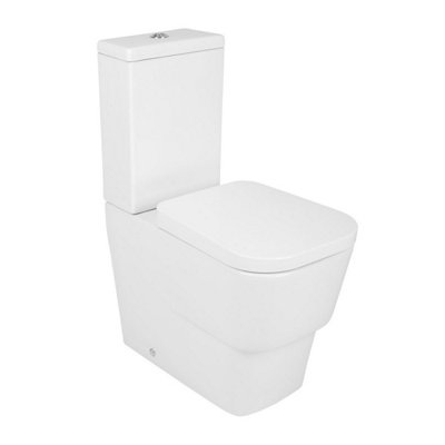 Rinse Bathrooms Bathroom Close Coupled WC Toilet with Soft Close Seat ...