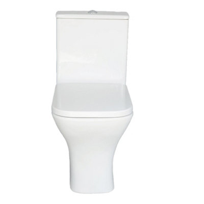 Rinse Bathrooms Bathroom Rimless Close Coupled Toilet with Soft Close ...