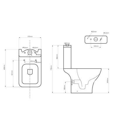 Rinse Bathrooms Close Coupled Bathroom WC Toilet with Soft Close Seat ...
