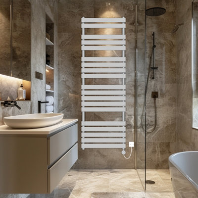 Rinse Bathrooms Flat Panel Electric Heated Towel Rail Touch Screen ...