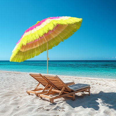 Rinse Bathrooms Hawaiian Parasol Multi Colour Beach Parasol Patio ...