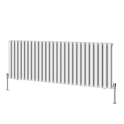 Rinse Bathrooms Horizontal Radiators Oval Double Panel White Column ...