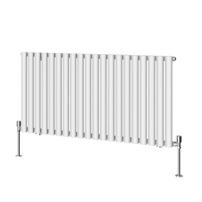 Rinse Bathrooms Horizontal Radiators Oval Single Panel White Column ...