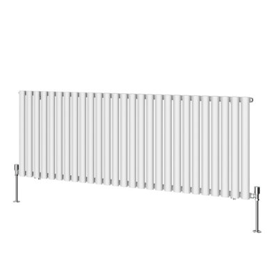 Rinse Bathrooms Horizontal Radiators Oval Single Panel White Column ...