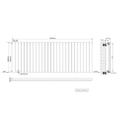 Rinse Bathrooms Horizontal Radiators Oval Single Panel White Column ...