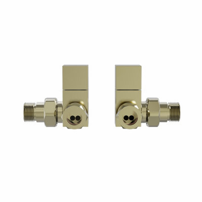 Rinse Bathrooms Modern Corner Towel Radiator Valves Square Twin Pack 1/ ...