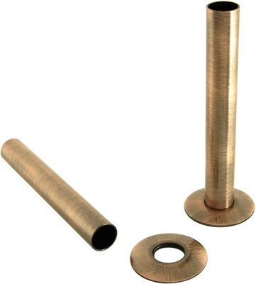 Rinse Bathrooms Pair of 180mm Antique Copper Radiator Pipes and Pipe ...