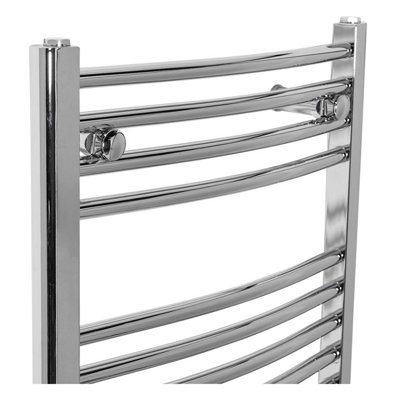 Rinse Bathrooms Prefilled Electric Curved Heated Towel Rail Radiator ...