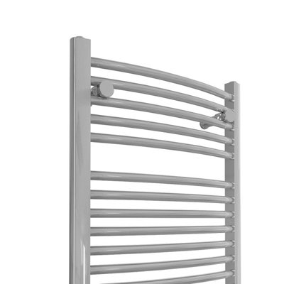 Rinse Bathrooms Prefilled Electric Curved Heated Towel Rail Radiator ...