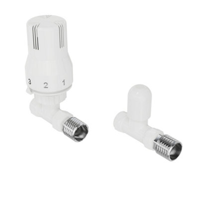 Rinse Bathrooms Straight Thermostatic Radiator Valve TRV + Lockshield ...