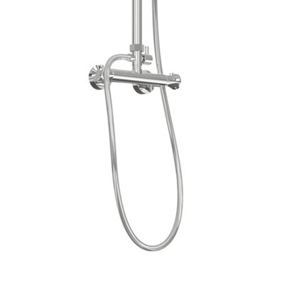 Rinse Bathrooms Thermostat Shower System, Round Twin Head Thermostatic ...