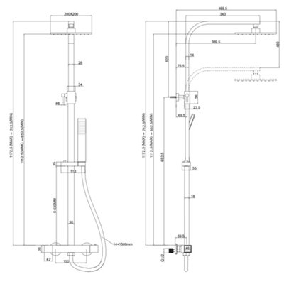 Rinse Bathrooms Thermostat Shower System, Twin Head Thermostatic Shower ...