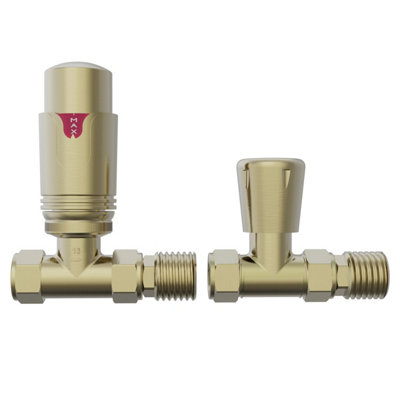 Rinse Bathrooms Thermostatic TRV & Lockshield 15Mm Radiator Rads Valves ...