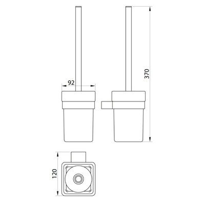 Rinse Bathrooms Toilet Brush Set Matt Black